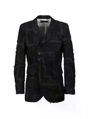 MINUS Distressed Checked Tailored Blazer - Black