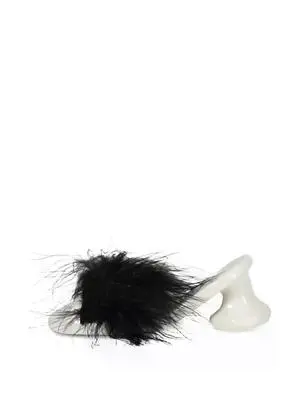 YESCERAMIC X Nubian Fur-trimmed Shoe Incense Holder - White
