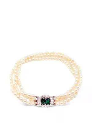 JENNIFER GIBSON JEWELLERY 1960s Faux-pearl Choker - Neutrals