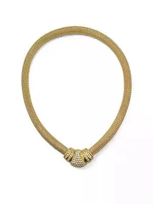 Dior 1980s Mesh Rhinestone Necklace