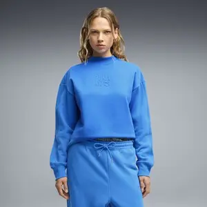 PUMA Nyc Mock Neck Crew Sweatshirt Blue