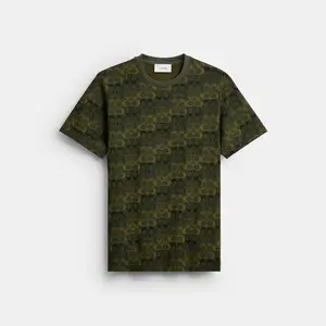 COACH OUTLET Camo Signature Classic T-shirt In Organic Cotton - Green/black