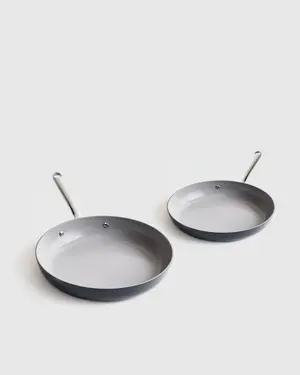 Quince Ceramic Nonstick Frying Pan Set: 10" & 12 - Navy