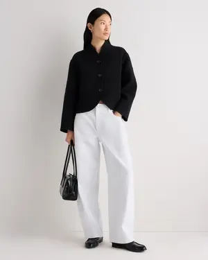 Quince Double-faced Merino Wool Collarless Cropped Jacket