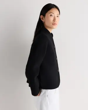 Quince Double-faced Merino Wool Collarless Cropped Jacket