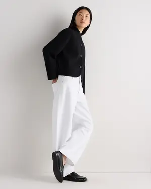 Quince Double-faced Merino Wool Collarless Cropped Jacket