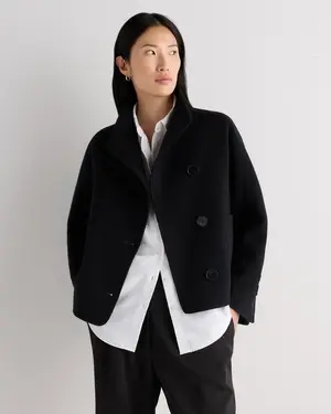 Quince Double-faced Merino Wool Funnel Neck Jacket