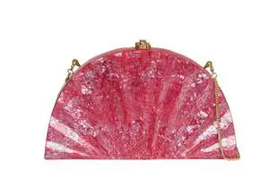 Rocio Fandango Crimson Shell Clutch - Red
