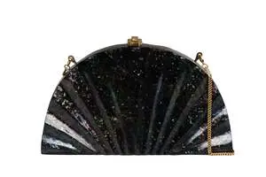 Rocio Fandango Galaxy Shell Clutch - Black