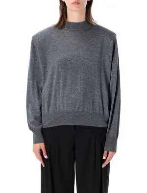 THE FRANKIE SHOP Wool-blend Turtleneck Sweater With Detachable Shoulder Pads
