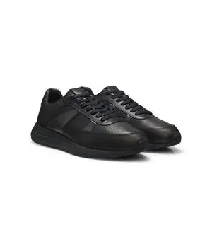BOSS Porsche X Leather Sneakers With Perforated Details