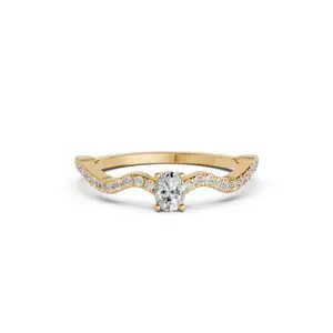 AYA FINE JEWELRY Marigold Oval Cut Lab Grown Diamond Twisted Ring - Yellow