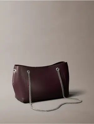 Calvin Klein Minimal Monogram Chain Shoulder Bag - Fudge