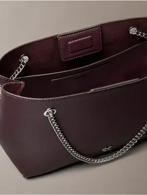 Calvin Klein Minimal Monogram Chain Shoulder Bag - Fudge