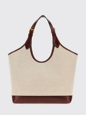 Versace Rivière Canvas And Leather Shoulder Bag - Beige