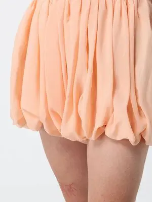 Chloé Pleated Silk Mini Skirt With Mid-rise Waist And Back Slit