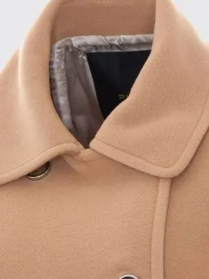 Pinko Double-breasted Wool-blend Peacoat With Dropped Shoulders - Beige
