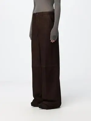 Rick Owens High-waisted Suede Calf Leather Flared Trousers