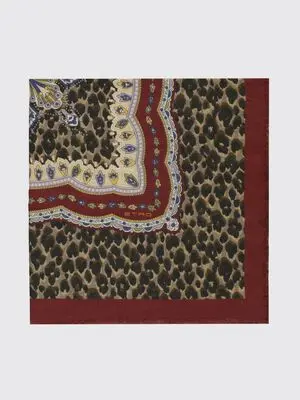 Etro Animal Print Modal And Cashmere Scarf With Fringed Edges - Red