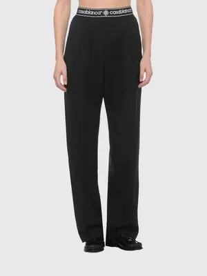 Casablanca High-waisted Palazzo Trousers In Organic Cotton