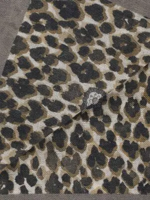 Etro Animal Print Wool, Cashmere And Silk Blend Scarf With Fringes