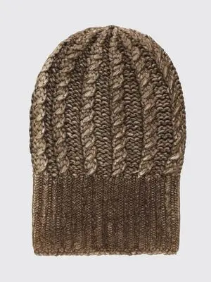 Avant Toi 100% Cashmere Braided Beanie Hat - Brown