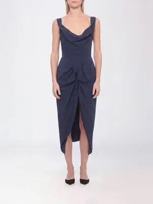 VIVIENNE WESTWOOD Asymmetric Off-the-shoulder Stretch-viscose Bustier Midi Dress