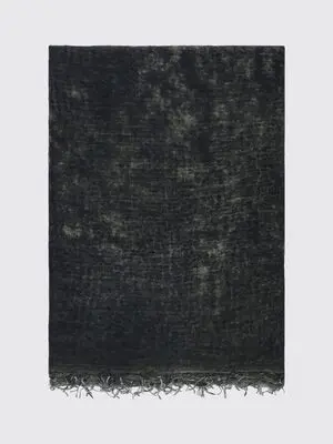 Avant Toi Classic 100% Cashmere Scarf With Fringed Edges - Grey