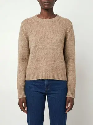 Avant Toi Cashmere And Silk Abstract Pattern Crewneck Jumper - Brown