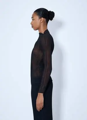 Issey Miyake Sheer Pleated Top