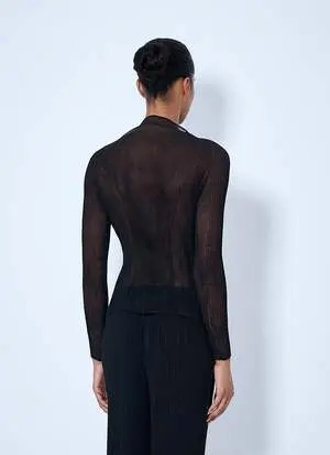 Issey Miyake Sheer Pleated Top