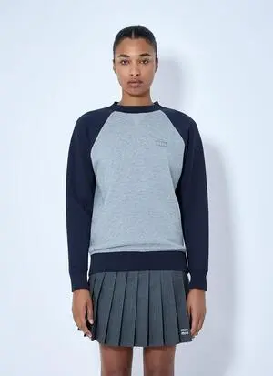 Miu Miu Raglan Sleeve Sweatshirt - Gray