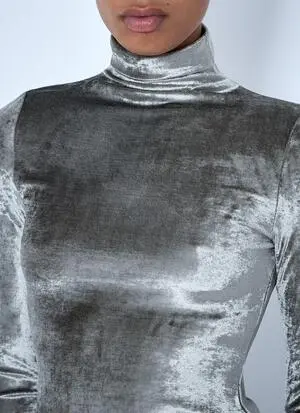 LEMAIRE Fitted High Neck Top - Silver