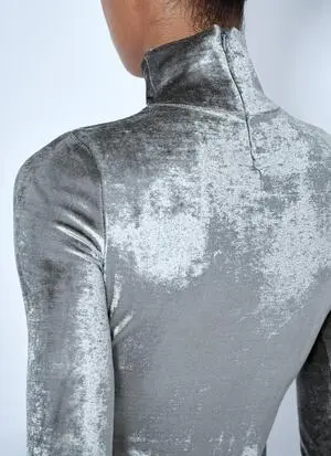 LEMAIRE Fitted High Neck Top - Silver