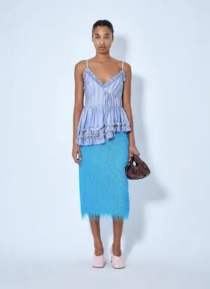 Dries Van Noten Cemil Striped Ruffled Satin Camisole - Multicolor