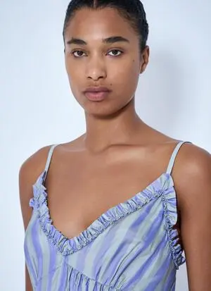 Dries Van Noten Cemil Striped Ruffled Satin Camisole - Multicolor
