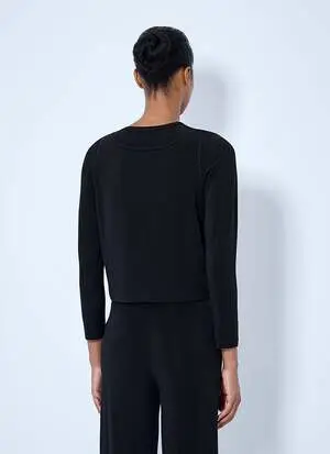 Issey Miyake Long Sleeve Cropped Top