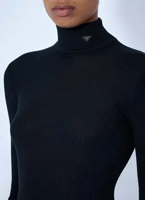 Prada Ribbed Turtleneck Top
