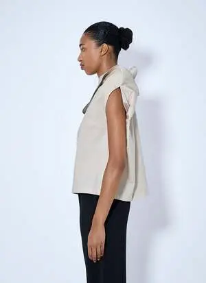 Issey Miyake Asymmetric Zip Top - Cream