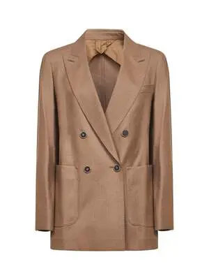 Max Mara Tobacco Stretch Cashmere Harald Blazer - Multicolor