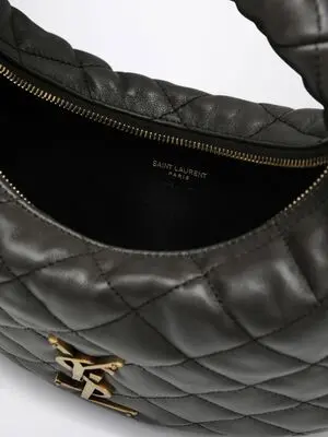 Saint Laurent Icarino Quilted Nappa Hobo Bag - Gray