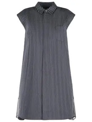Sacai Navy Cotton Blend Dress - Blue