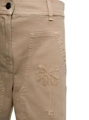 Palm Angels Cargo Pants With Embroidered Palm - Multicolor