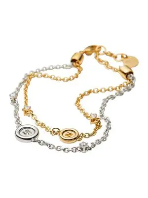 Fendi Bracelet 'ever Round Stud' In Metallic Bronze For