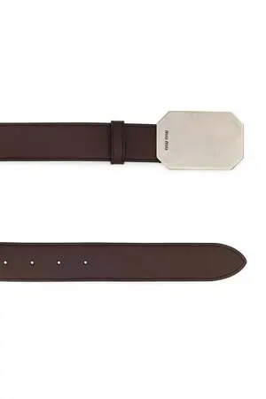 Miu Miu Chocolate Leather Belt