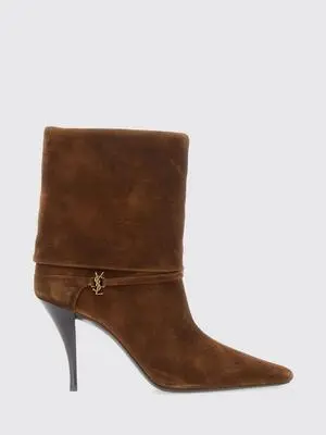 Saint Laurent Suede Ankle Boot - Brown