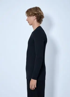 LEMAIRE Long Sleeve Ribbed Tee - Black
