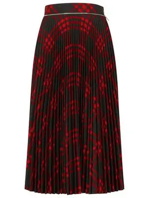 Burberry Check' Long Wool Blend Skirt - Multicolor