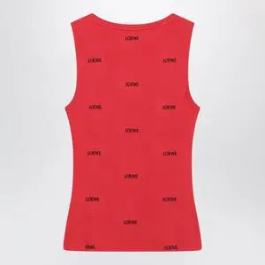 Loewe Ribbed Cotton Tank Top With Logo Embroidery