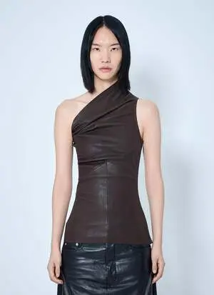 Rick Owens Athena One-shoulder Tank Top - Brown